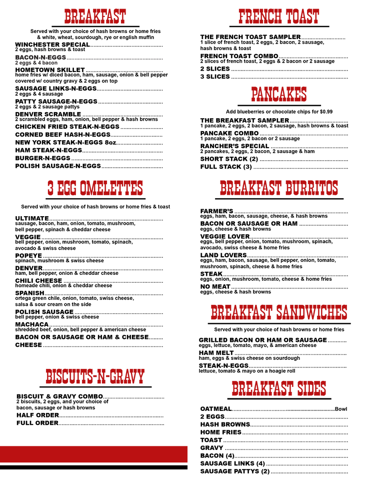 Menu 2 – Jolene's Country Kitchen